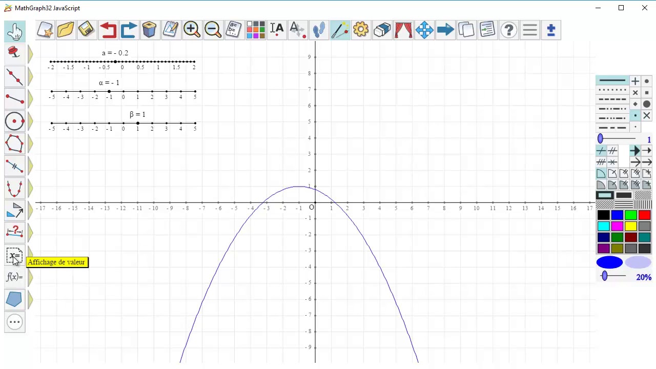 MathGraph32 JS : Parabole avec curseurs - YouTube
