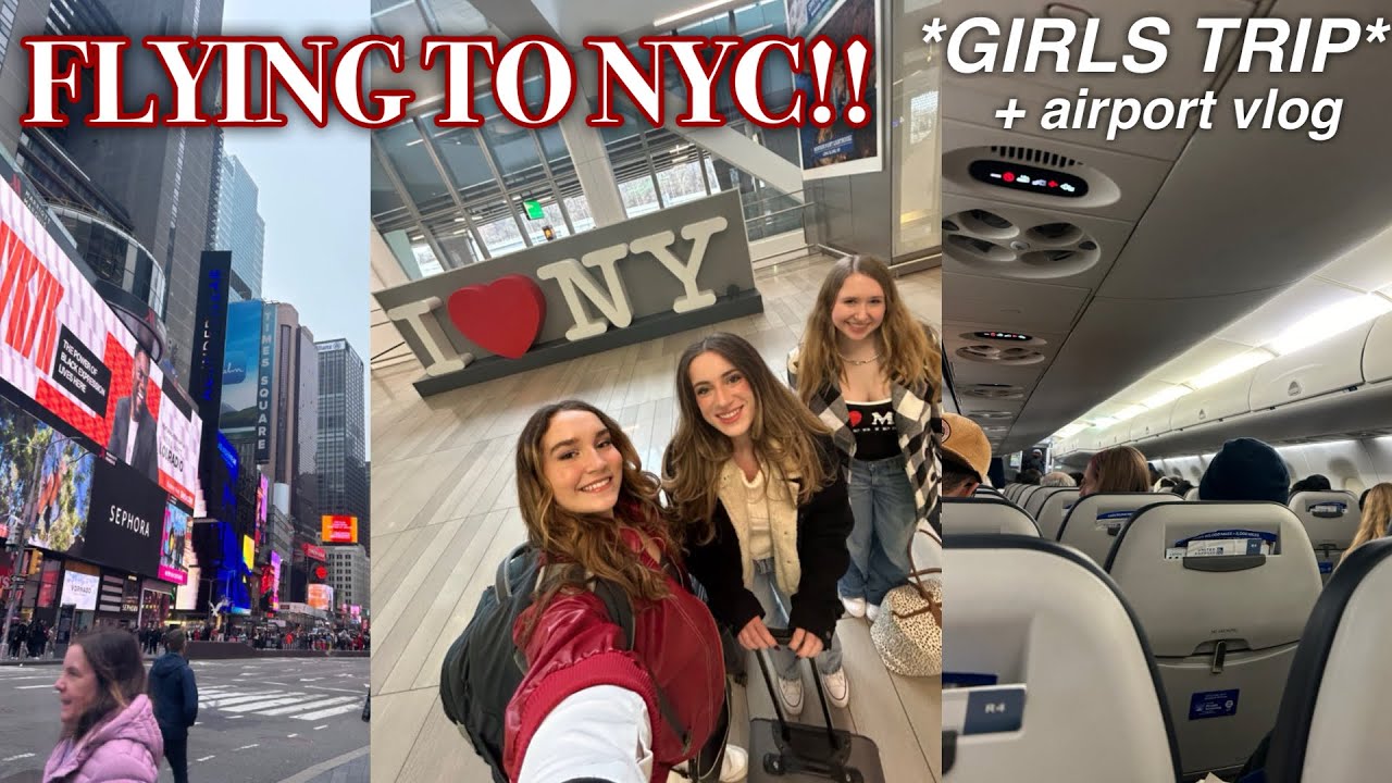 FLYING TO NYC *GIRLS TRIP* | Travel Day + Airport Vlog - YouTube