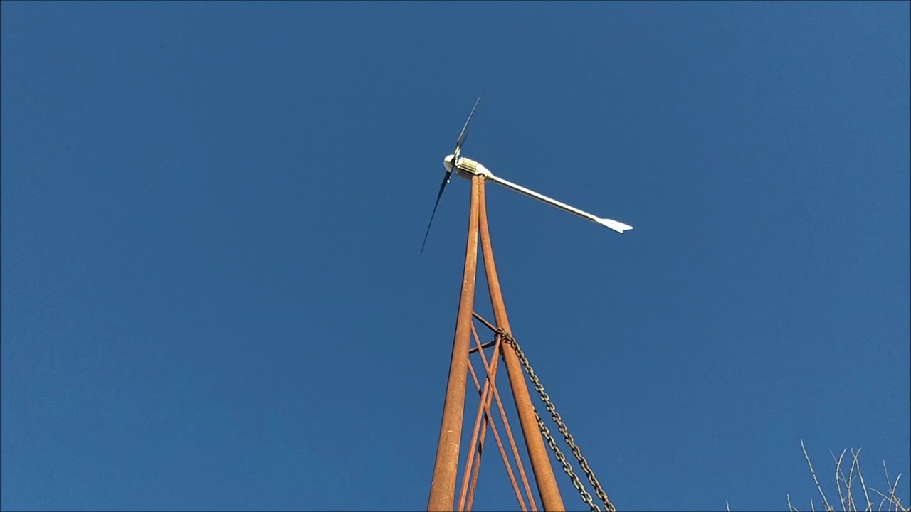 iSta Breeze i1500 wind turbine and oilfield pipe tower: Day 1 - YouTube