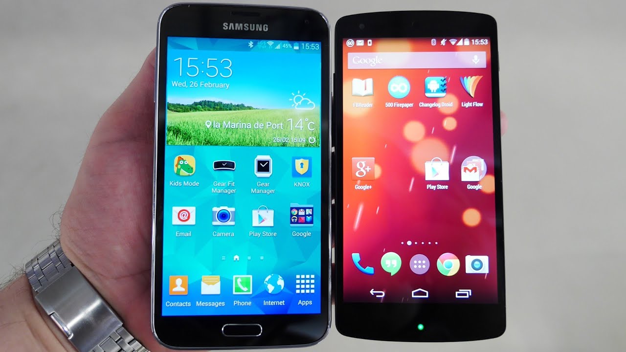Samsung Galaxy S5 vs Google Nexus 5 - Quick Look! - YouTube