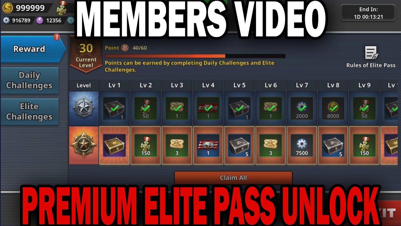 PREMIUM ELITE PASS UNLOCK - YouTube