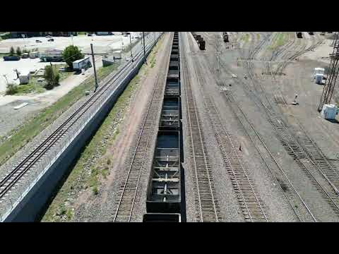 BNSF Empty Coal Hopper Flyover, South Platte River, Denver, CO - YouTube