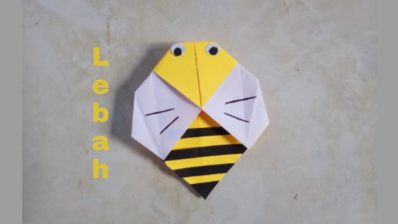 Cara Mudah Membuat Lebah Kertas Origami - YouTube