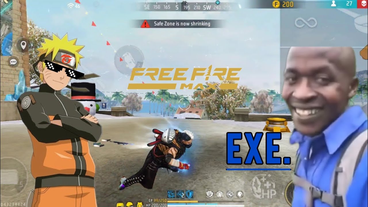 FREEFIRE MAX EXE. (FUNNY VIDEO)। FT. NARUTO COLLABORATION । STAY TILL ...