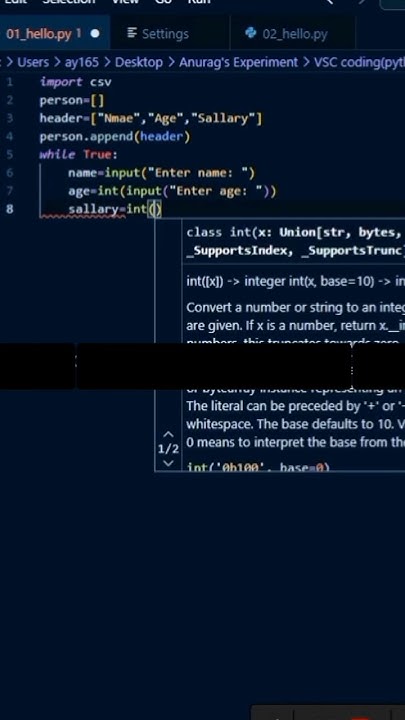 create and insert value in csv file - YouTube
