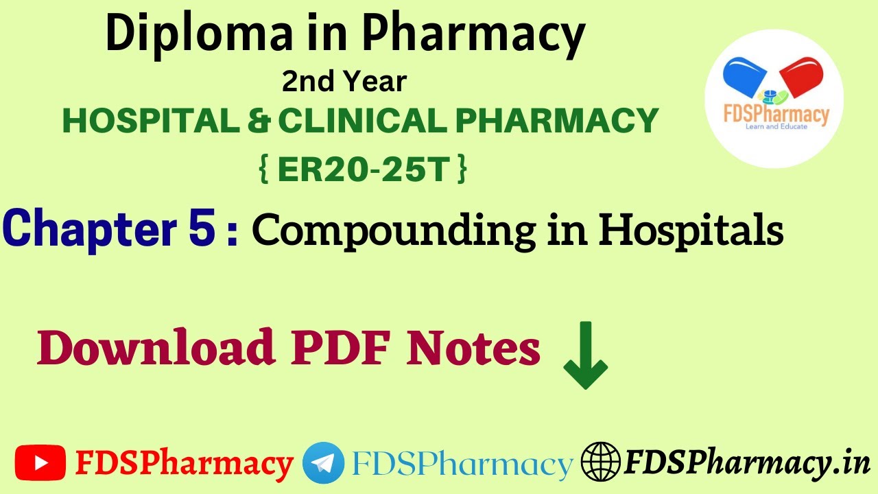 CH : 5 Compounding In Hospital | Hospital and Clinical Pharmacy D ...