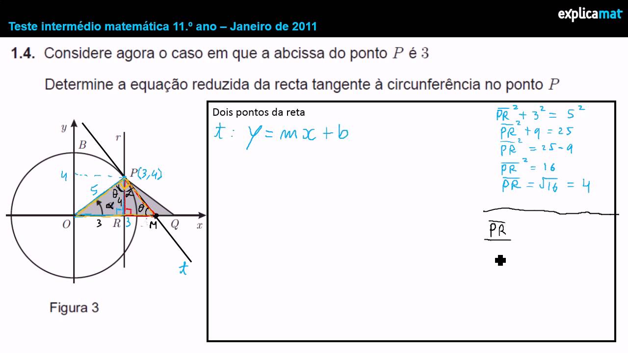 Trigonometria 11.º ano - Reta Tangente - YouTube