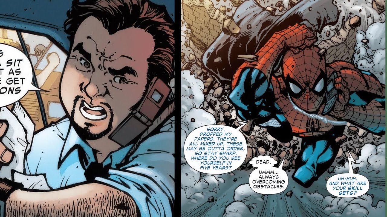 Spider-Man has a job interview while fighting - YouTube