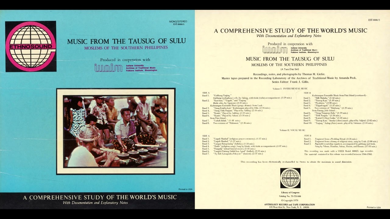 Music from the Tausug of Sulu | Moslems of the Southern Philippines ...