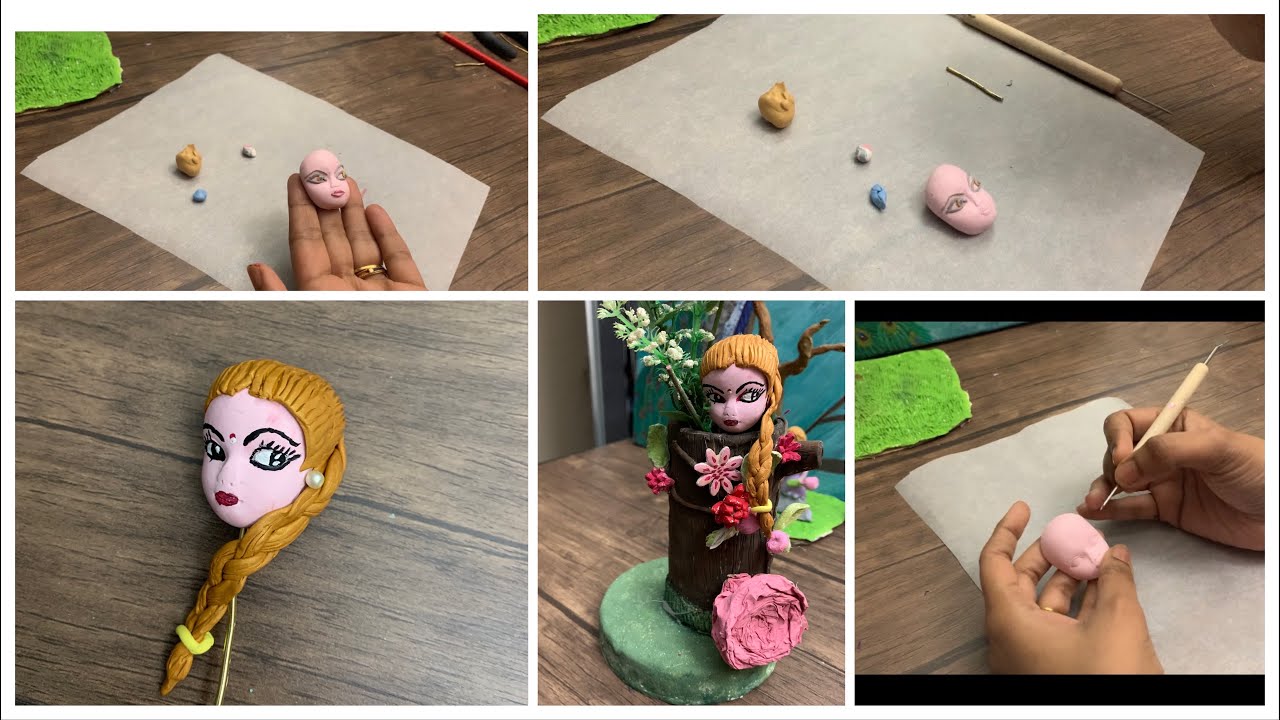 Polymer clay face tutorial #polymer clay for beginners - YouTube
