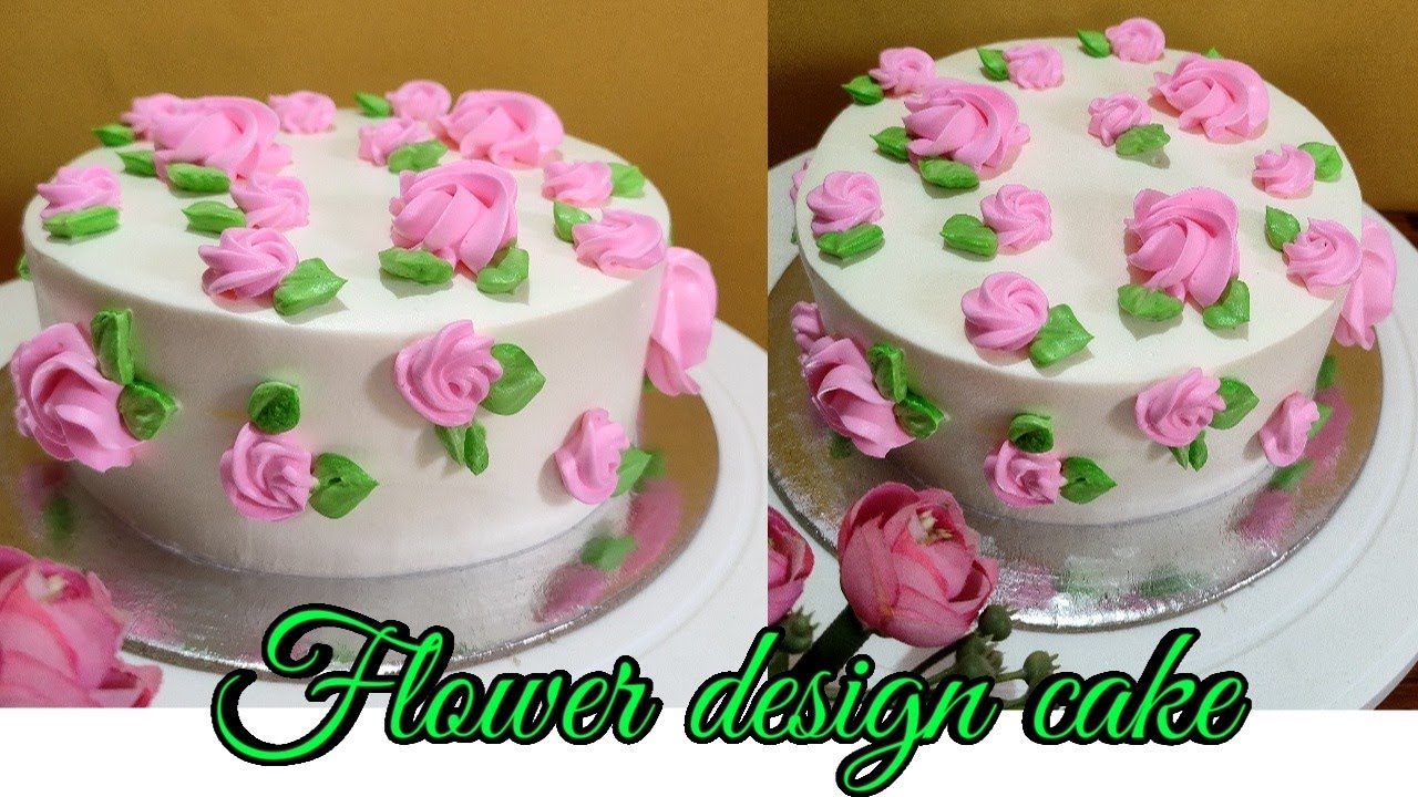 Flower design cake | simple design |Easy decoration - YouTube