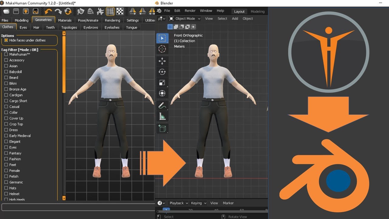 Tutorial Blender Indonesia Membuat Character di Make Human dan di ...