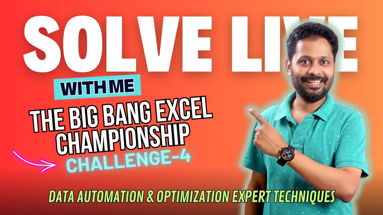 Solve LIVE with me:Challenge 4 |The BIG BANG EXCEL CHAMPIONSHIP| Dynamic Macro Creation ...