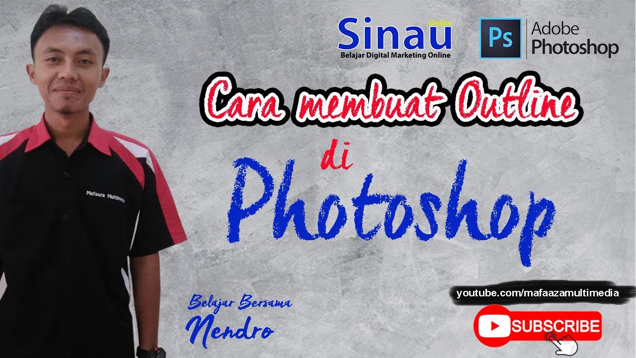 Cara Membuat Outline Teks di Photoshop - YouTube