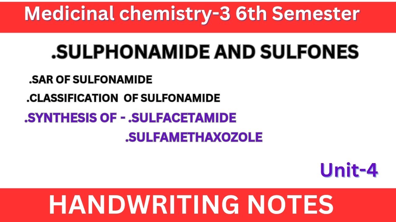 Sulphonamide and sulfones | classification | synthesis of sulfacetamide ...