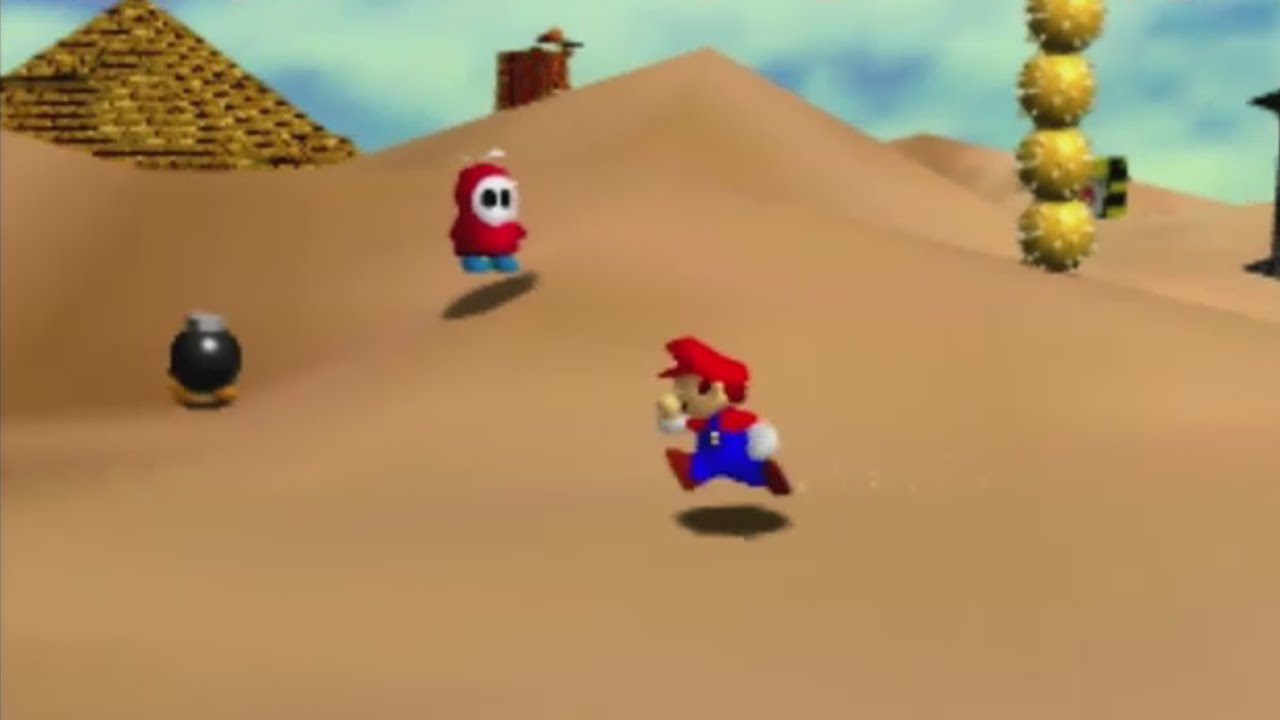 Let's Play Super Mario 64 Without Jumping Part 11 - Shitty Sand Land ...