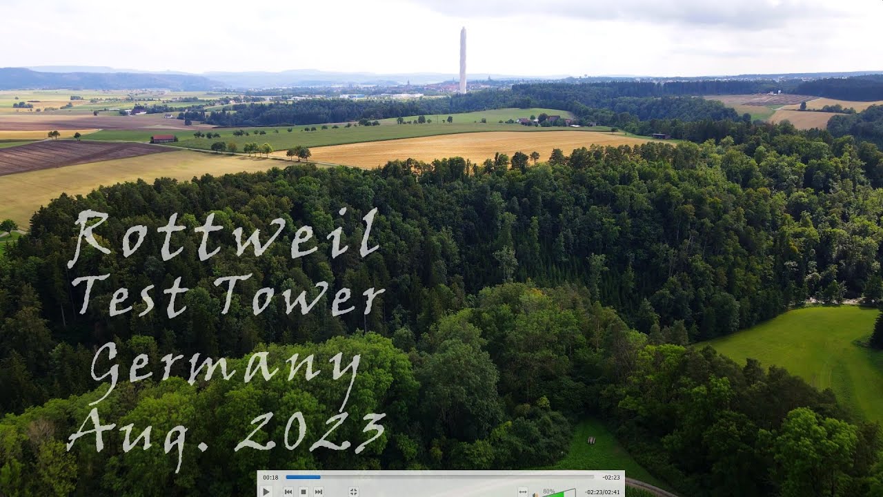4K Bird's view of Rottweil Test Tower, Germany - YouTube