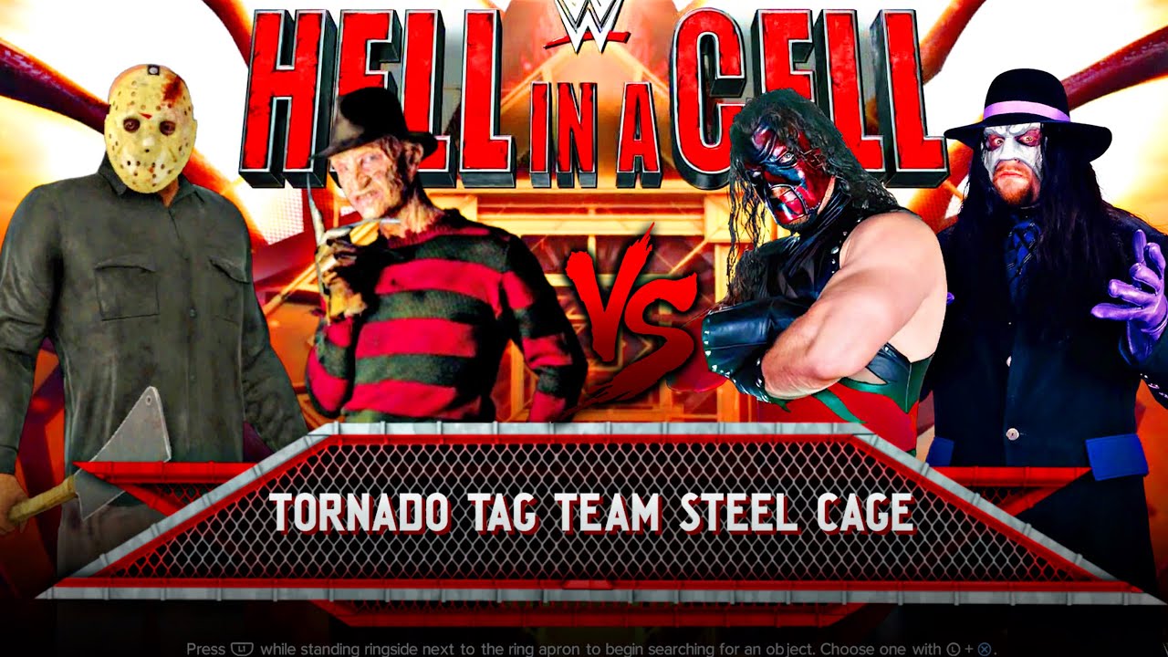 WWE 2K24 The Undertaker & Kane vs Freddy & Jason Steel Cage Match PS5 ...