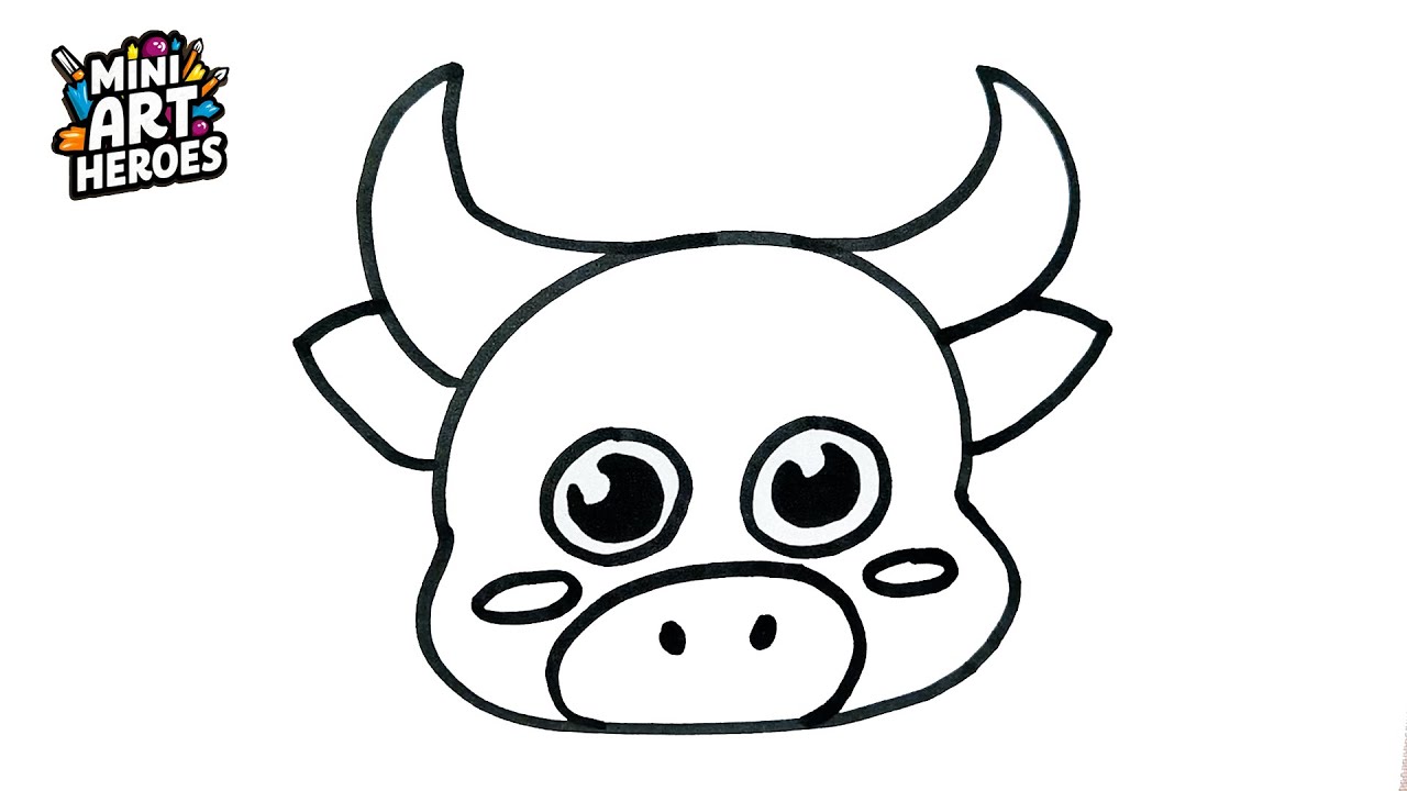 Easy Bull Head Drawing | Mini Art Heroes - YouTube