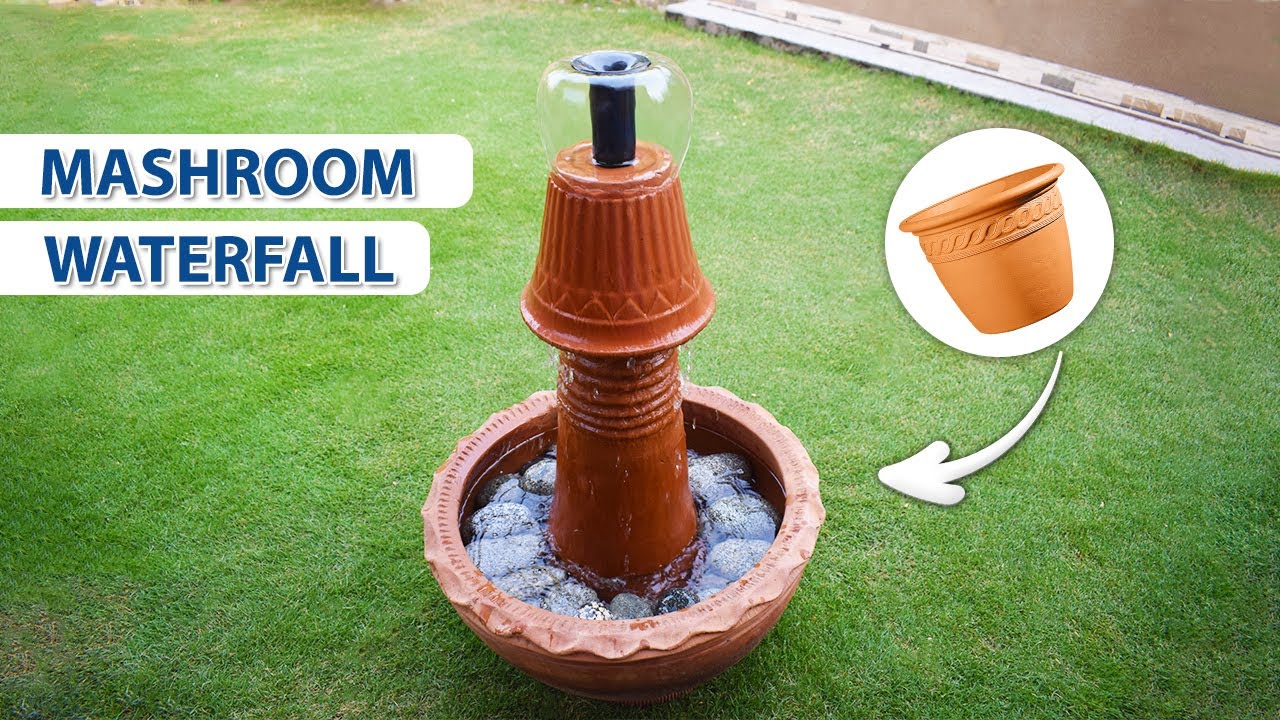 DIY Mushroom Waterfall Fountain for your Garden - YouTube