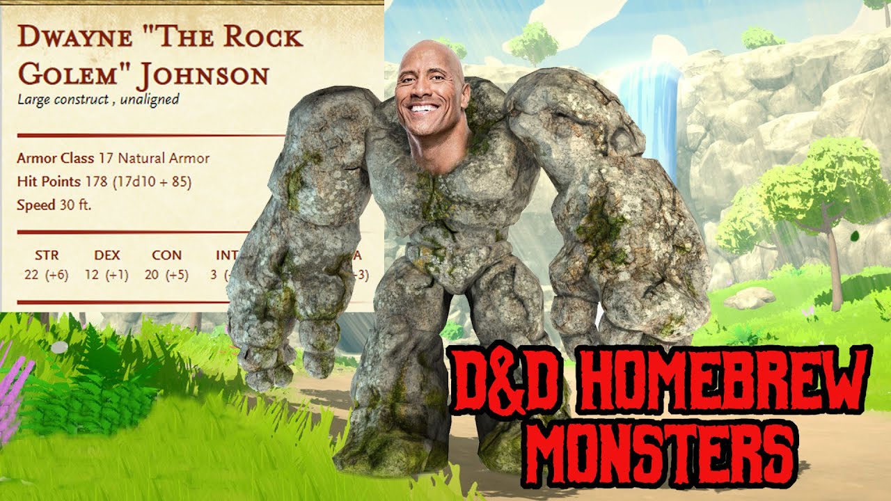 DnD Homebrew Monsters - Dwayne the rock golum Johnson - YouTube