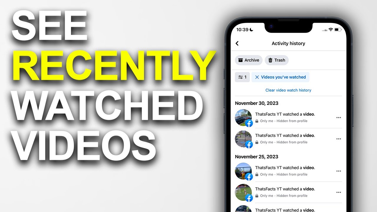 How To See Recently Watched Videos On Facebook - YouTube