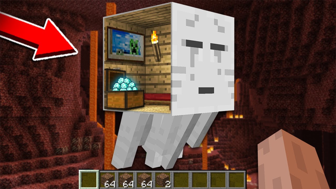 NOOB FOUND a HOME INSIDE GHAST in MINECRAFT! Noob vs Pro - YouTube