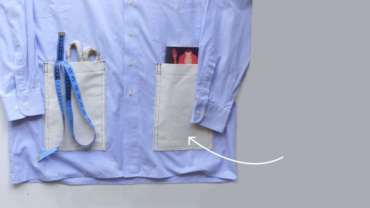 Add useful pockets to your shirt - YouTube