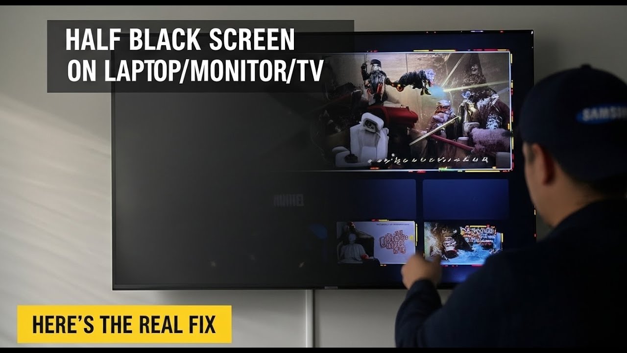 Fixed: Half Black Screen on Laptop/Monitor/TV | Troubleshooting Guide ...