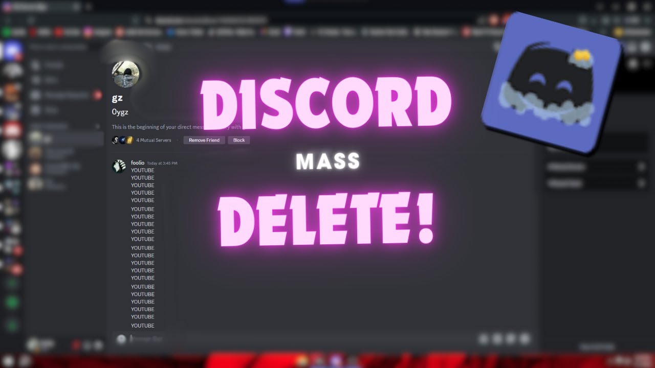 How purge Dm's on Discord #2024 - YouTube