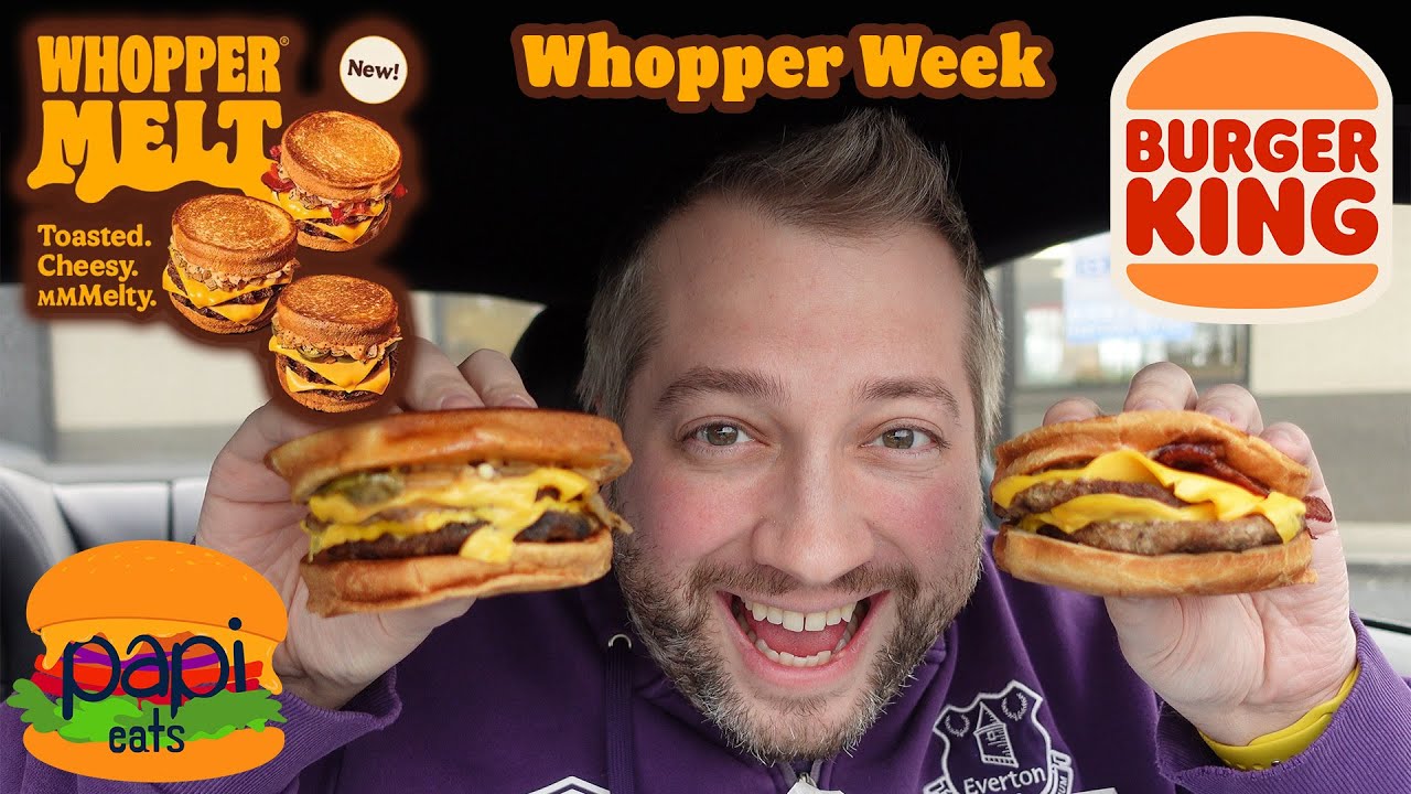 Burger King NEW Whopper Melt Review - BURGER KING WHOPPER WEEK - YouTube