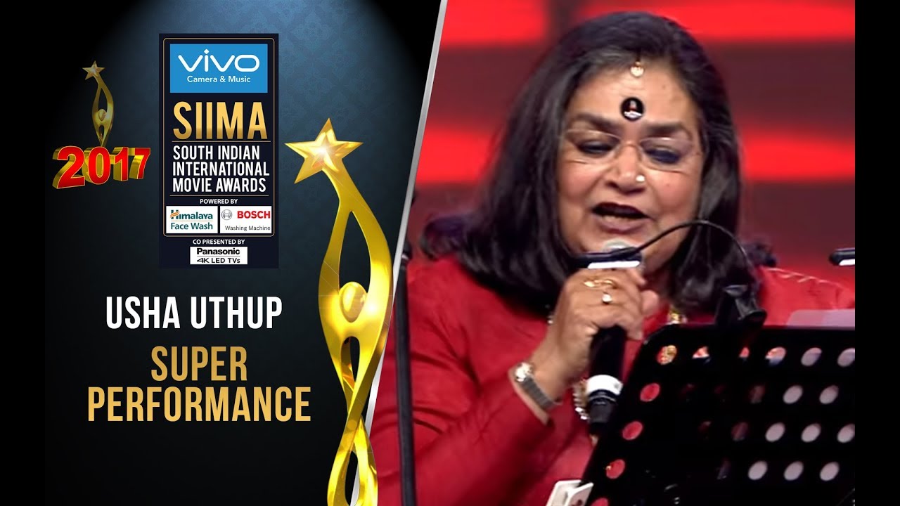 Pop Singer Usha Uthup Super Performance at SIIMA 2017 | Tamil Awards ...