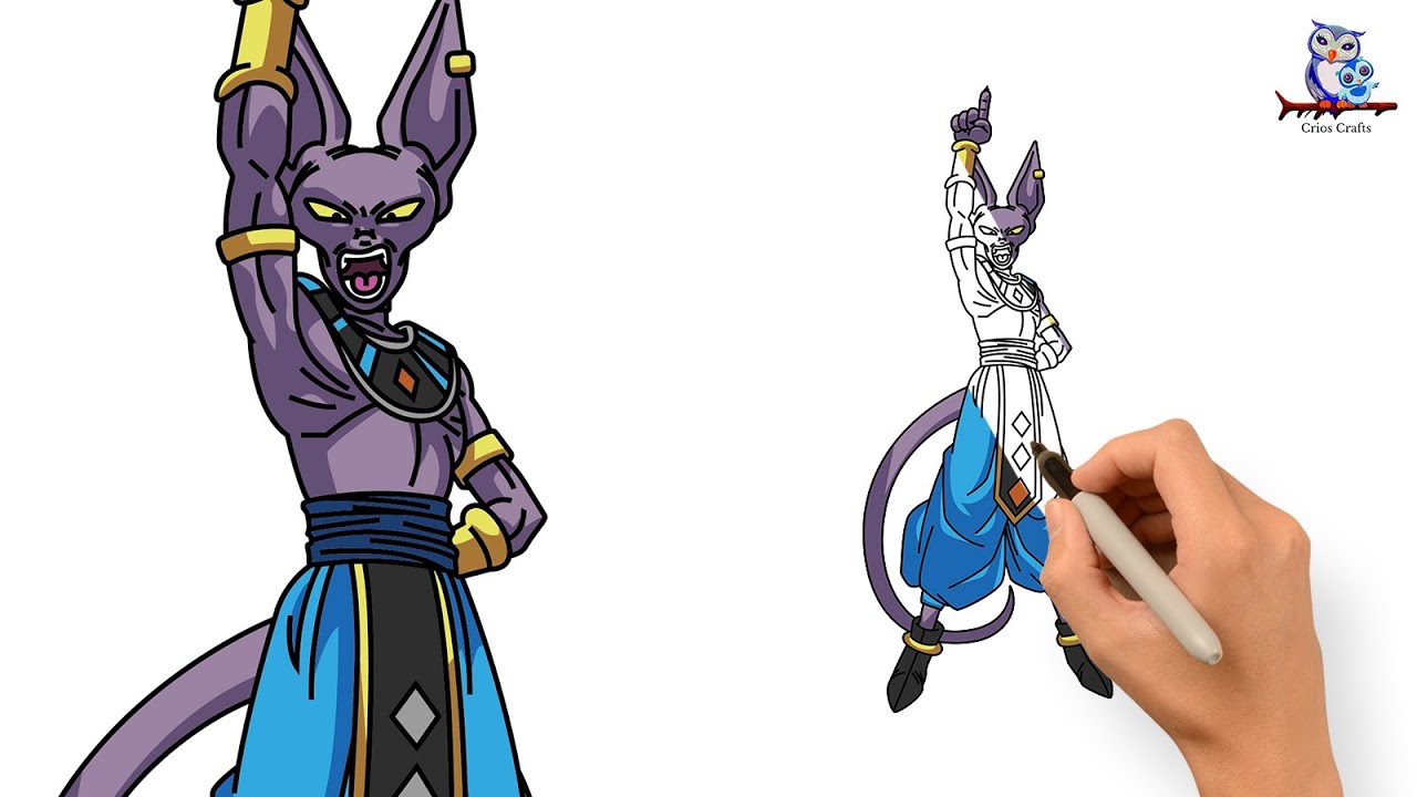 How to Draw Beerus Dragon Ball Z - Battle of Gods - YouTube