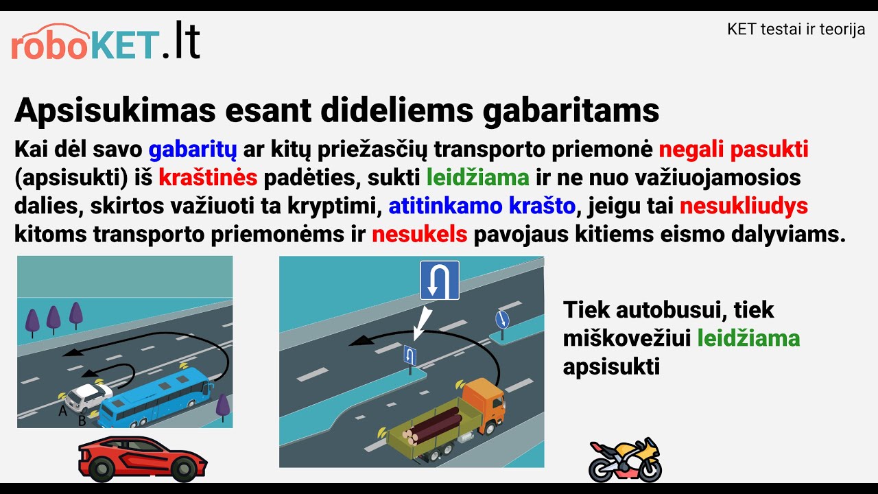 KET testai. KET bilietai. KET teorija. 13 KET skyrius. Važiavimo ...