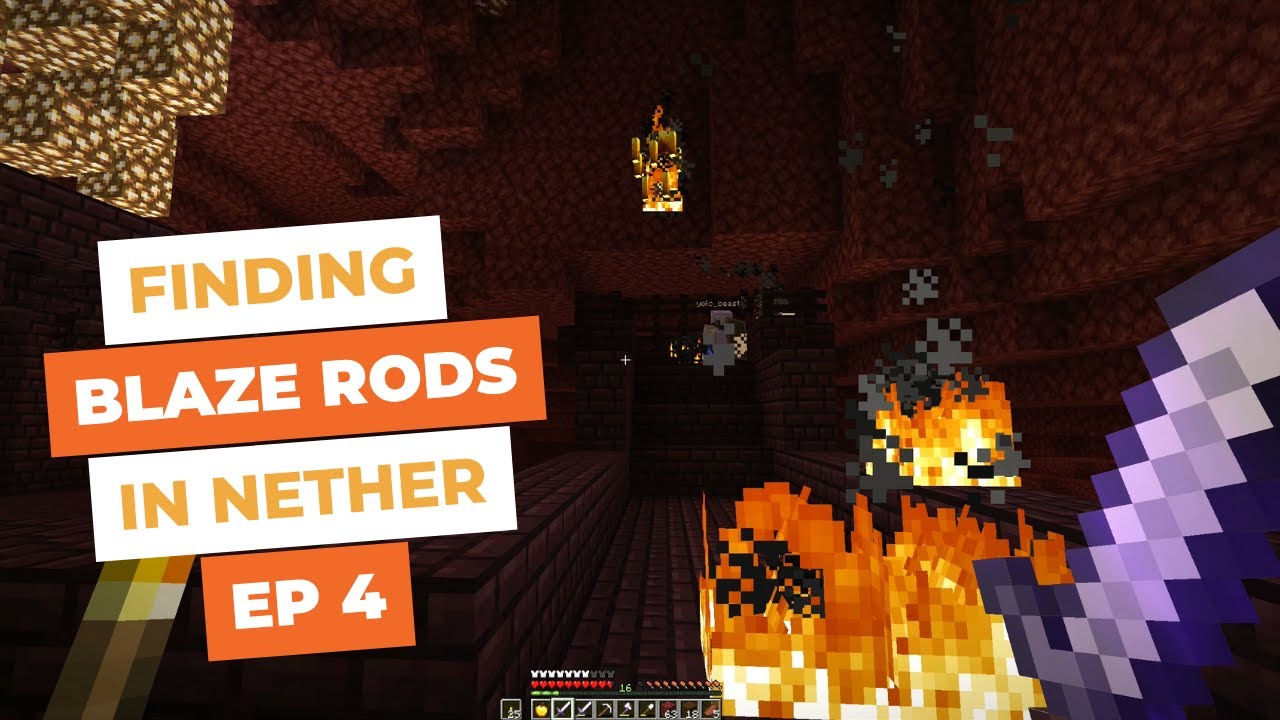 Survival Minecraft 1.20 Ep 4 - exploring nether fortress for blaze rods ...