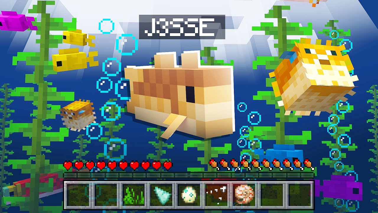 MINECRAFT SÓ QUE JOGANDO COMO UM PEIXE! *viramos um peixe* ‹ J3SSE ...