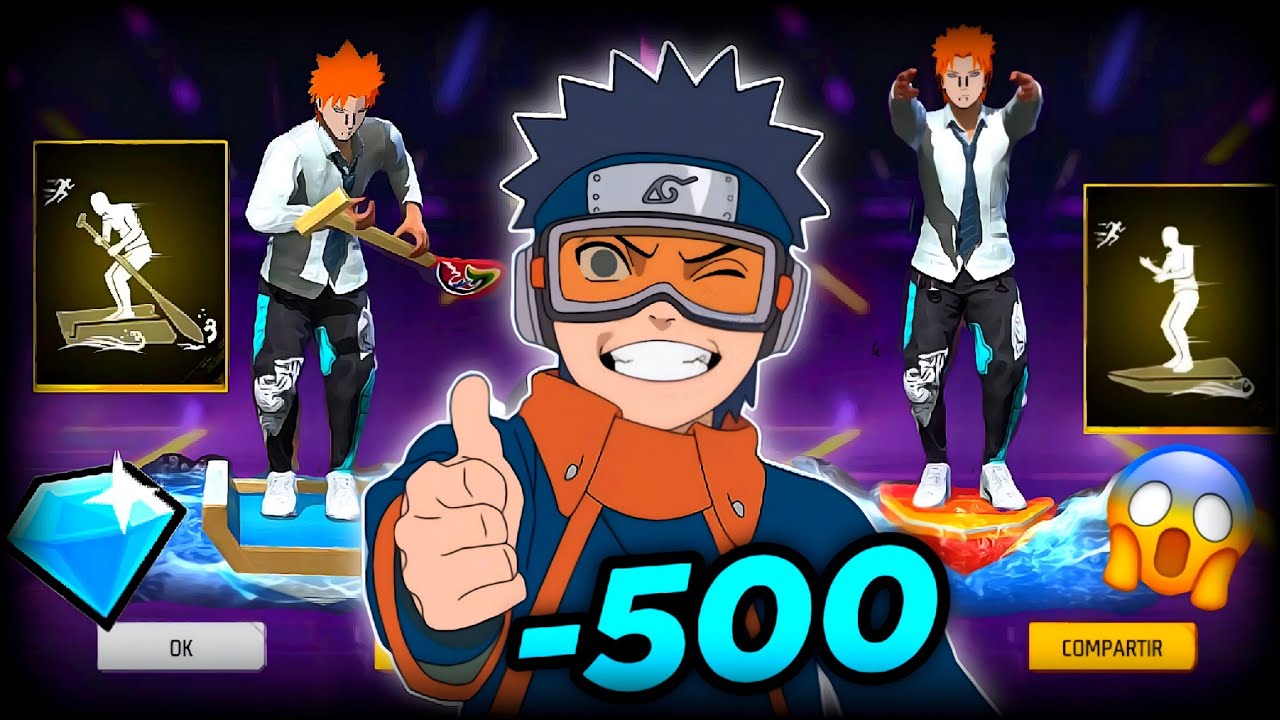 GASTE 500 DIAMANTES 😱💎 COMO SACAR EL EMOTE AL RITMO DE LA CORRIENTE Y ...