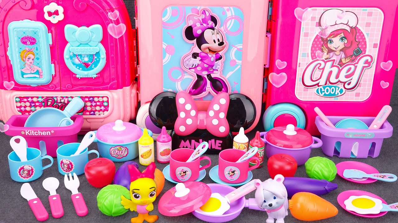 60 Mins Satisfying with Unboxing Pink Minnie Kitchen Playset, Cooking ...
