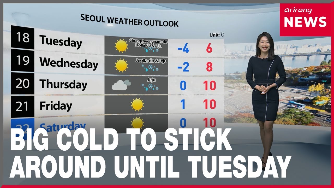 [Weather] Winter cold strikes Korea, colder on Tuesday - YouTube