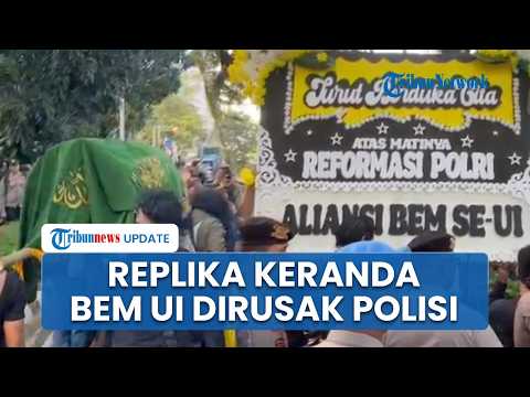 Mahasiswa UI Dicegat Polisi saat Hendak Demo di Mabes Polri, Keranda dan Karangan Bunga Ditarik