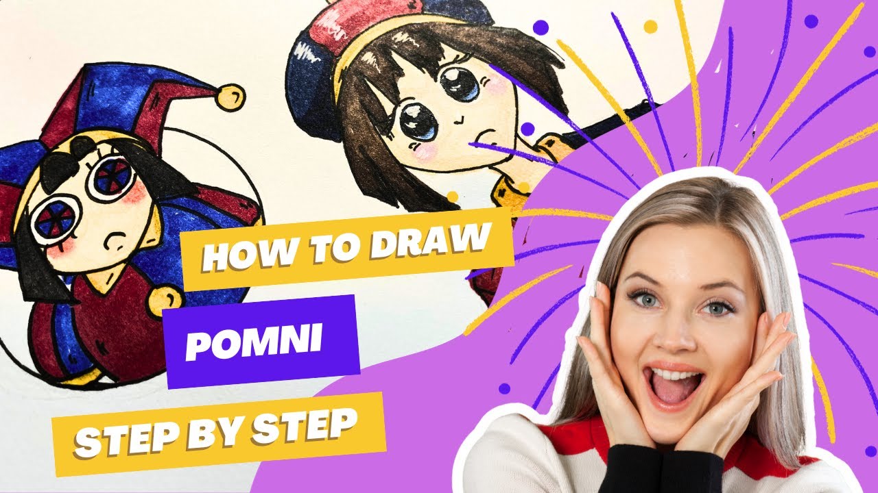 How to DRAW POMNI step by step Cartoon vs Realistic ( The Amazing ...