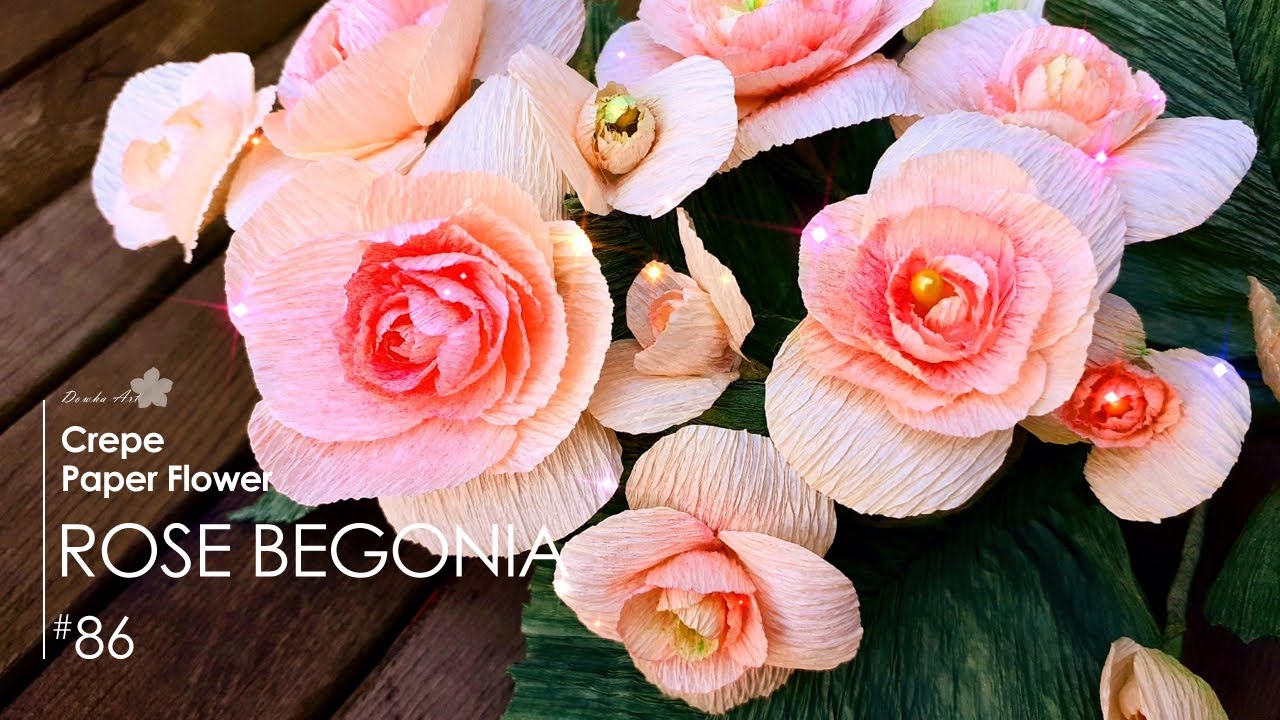 Paper Flower Rose Begonia. Let's make beautiful flower~ It's like a ...