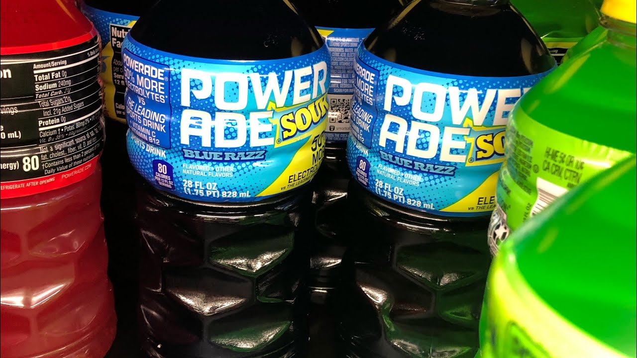 Powerade Blue Razz Sour Bottle review - YouTube