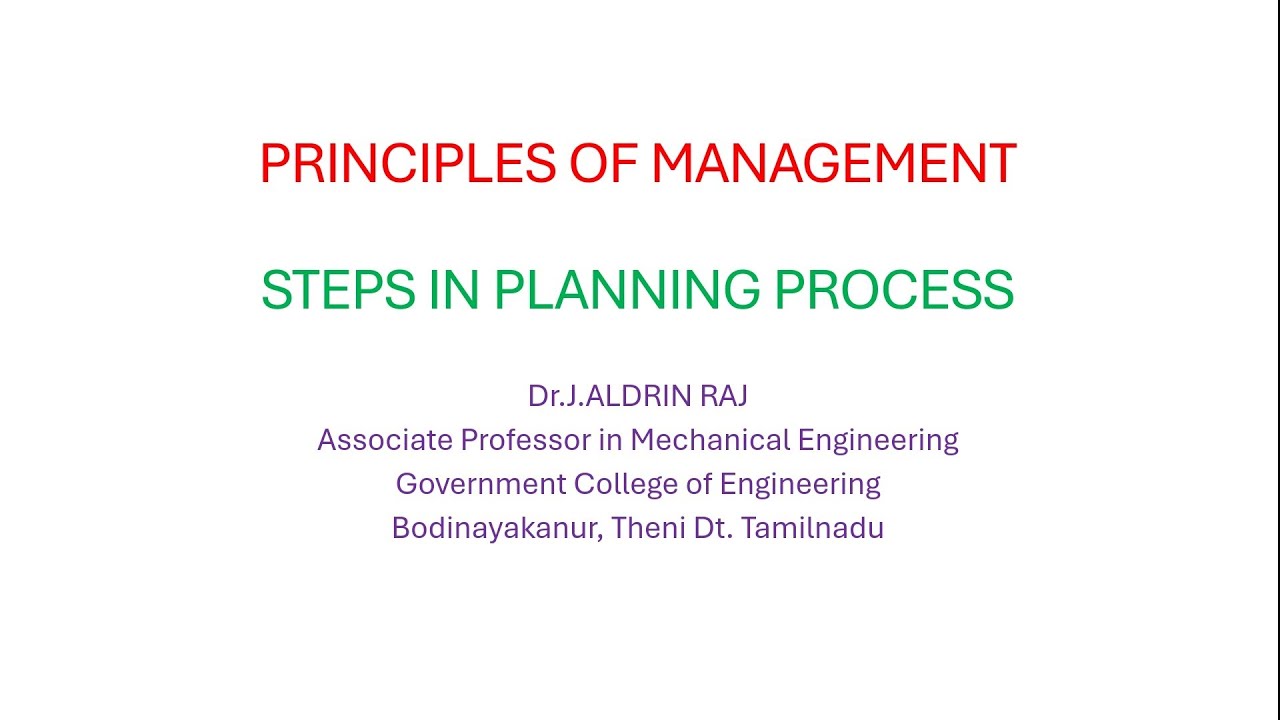 POM Unit II Steps in planning process - YouTube