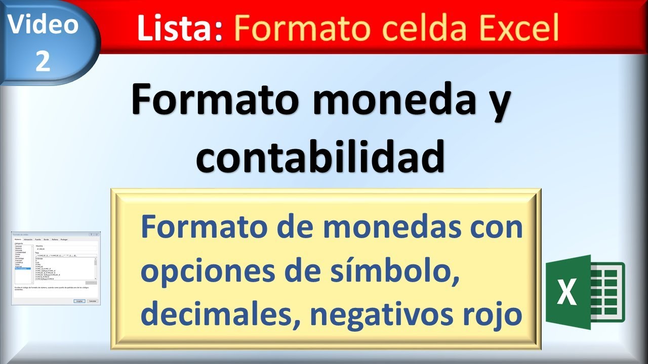 02 formato celda Excel: moneda y contabilidad - YouTube