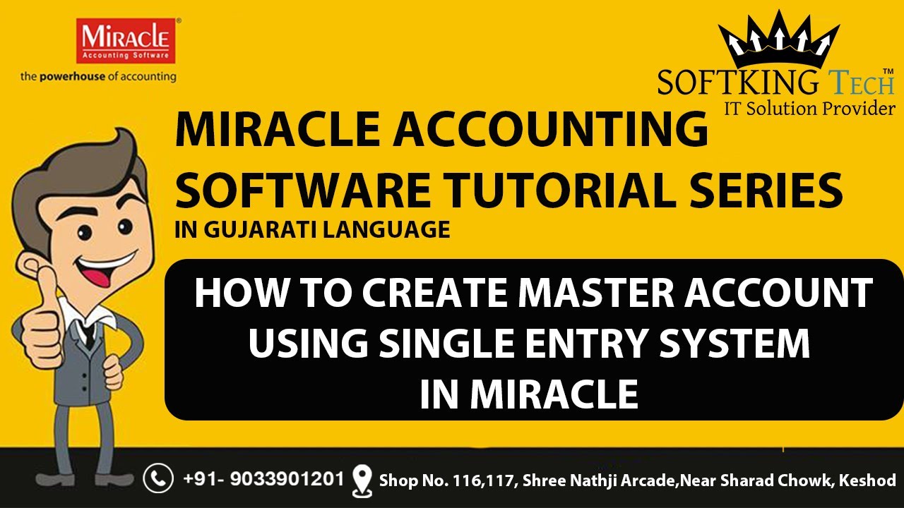 How To create master account Using single entry system In Miracle ...