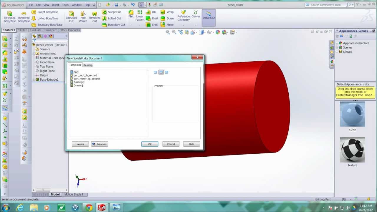 SolidWorks 2012 pencil video 4_eraser - YouTube