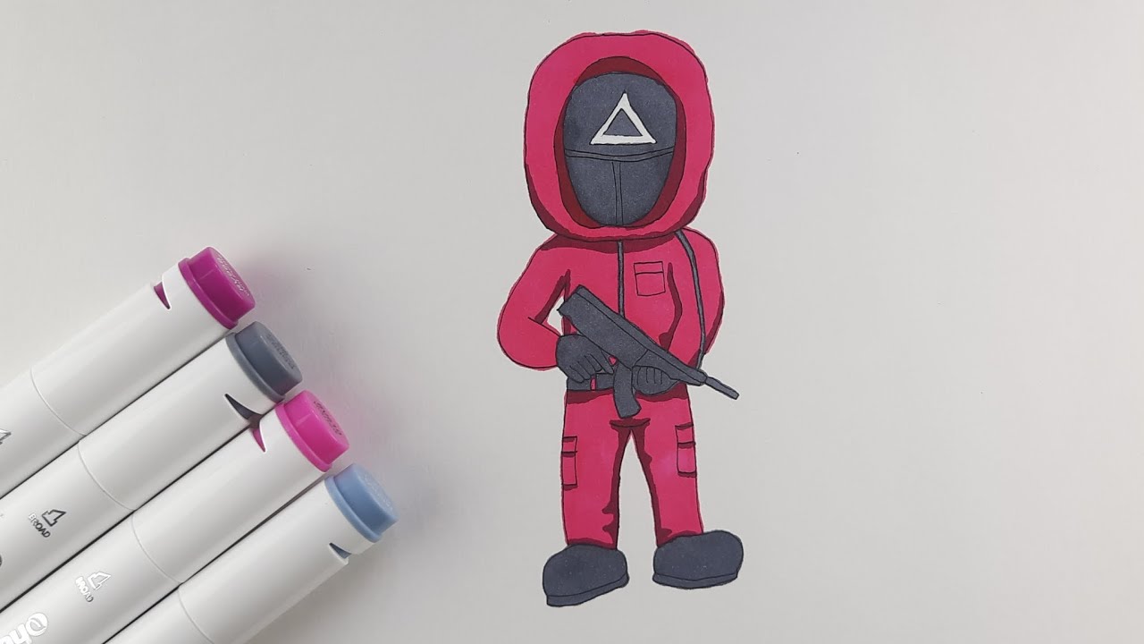 How to draw Squid Game 2 Guard | 100 Days Drawing Challenge | Day 62 ...