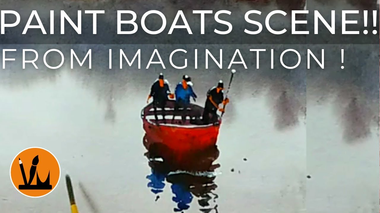 PAINT WATERCOLOR BOAT AND REFLECTION (FROM IMAGINATION) !!! - YouTube