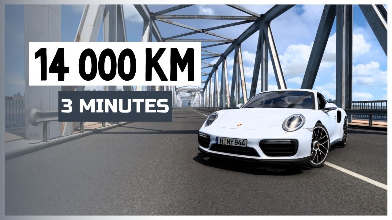 14000 km (around map) in 3 minutes - ETS 2 - 1.45.x - YouTube